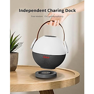 iGaur Night Light Beside Lamp: Touch Lamp with Wireless Charger Nightstand Music Desk Lamp - 5 in 1 Portable Bluetooth Speaker, Wireless Charging Lamp, Gifts for Kids Bedroom Office