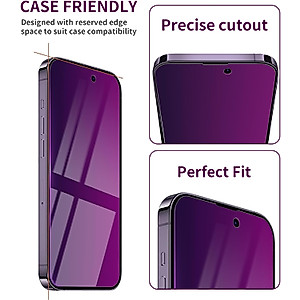 Ifaeveus 2 Pack Privacy Screen Protector for iPhone 14 Pro Max Tempered Glass for 14 ProMax 6.7inch Private Saver Anti-Spy Anti-Blue Light Eye Protection Anti-Scratch Full Coverage