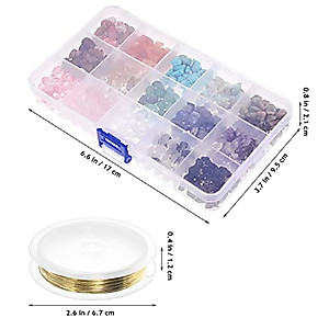 IMIKEYA Crystal Beads for Jewelry Making: 15 Colors Crystal Chips Crystal Bead Gemstone Beads for Ring Making DIY Jewelry Kit for Ring Bracelets Earring Jewelry Making Supplies Craft Gift