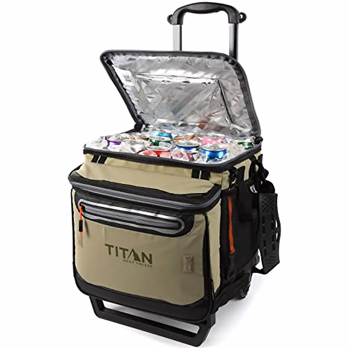 Arctic Zone Titan Deep Freeze Wheeled Cooler - 60 Can Rolling Cooler - Moss Green - Cooler with Deep Freeze Insulation and Detachable All-Terrain Cart with Wheels