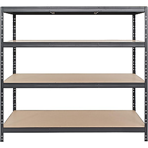 AR Shelving Heavy-Duty Garage Shelving, 4-Shelf Unit, 1000-Lb. Capacity Per Shelf, 60in.W x 24in.D x 70in.H, Model# TR18S410KGIFD9G00