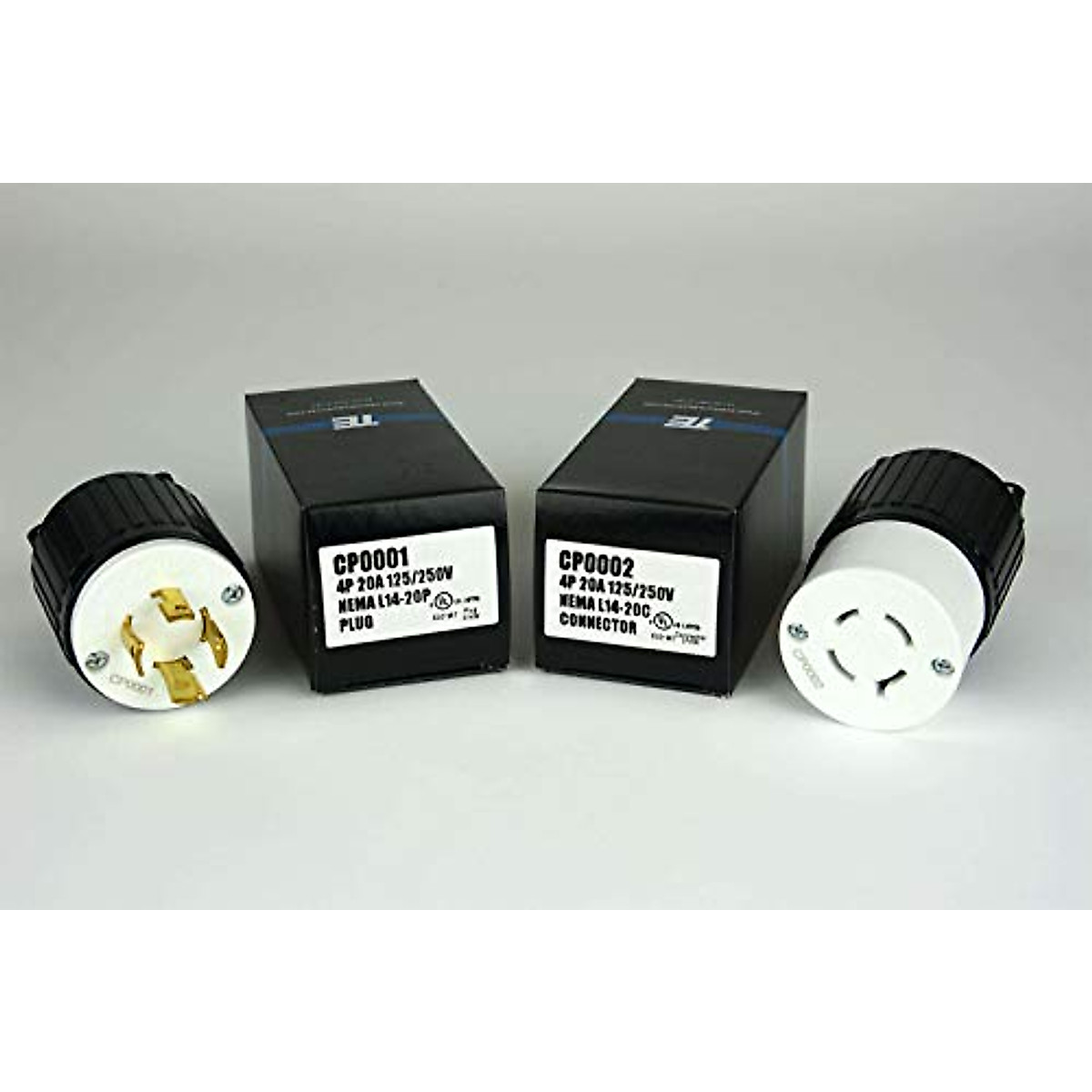 TEMCO NEMA L14-20P / L14-20R Plug Set 20A 125/250V Locking UL Listed / Generator