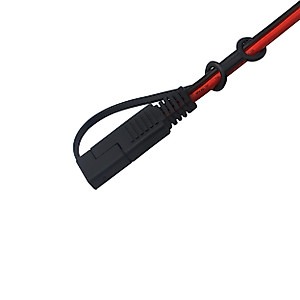 CERRXIAN 3.2FT 12V 14AWG Alligator Crocodile Clip to SAE Connector Quick Release Quick Disconnect Car Solar Power Charging Extension Cable,Black & Red C