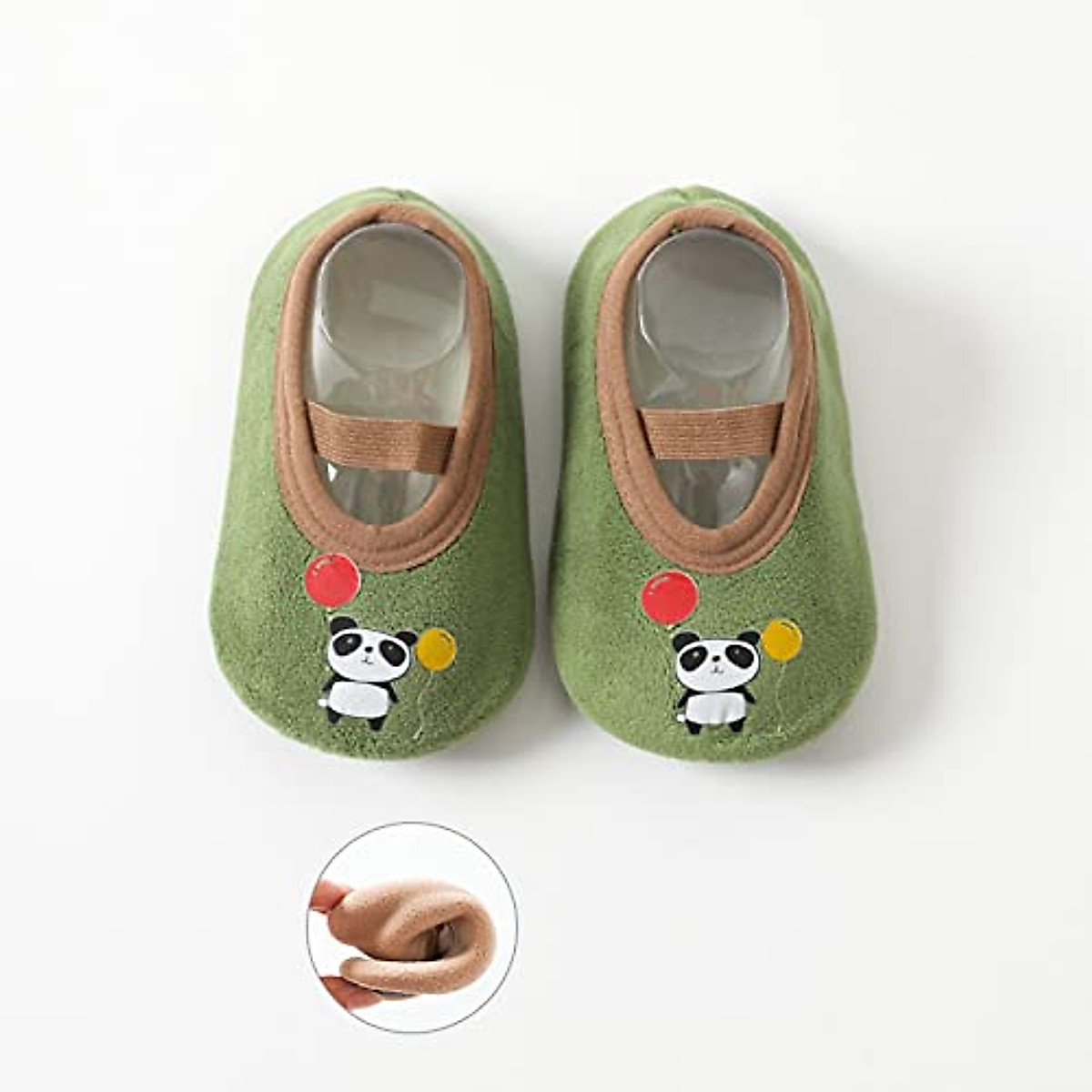 Lykmera Baby Boys Girls Indoor Floor Socks Shoes Quick Drying Toddler Shoes Early Education Breathable Cartoon Floor Shoes (Green, 12 Months)