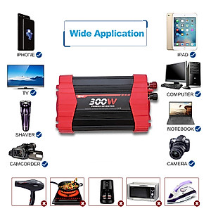 BYGD 150W Car Power Inverter, DC 12V to 110V AC Converter with Dual 2.4A USB Charging Ports Cigarette Lighter Socket Adapter