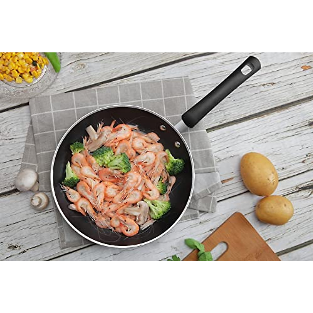 COOKSMARK Aluminum Nonstick Frying Pan Set 3-Piece 8-Inch 9.5-Inch and11-Inch,Dishwasher Safe Cookware Set