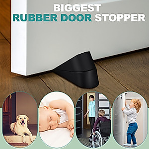 Frienda 16 Pack Large Door Stoppers Heavy Duty Rubber Stopper for Bottom of Door Wedge Stopper for Home Office (Black)