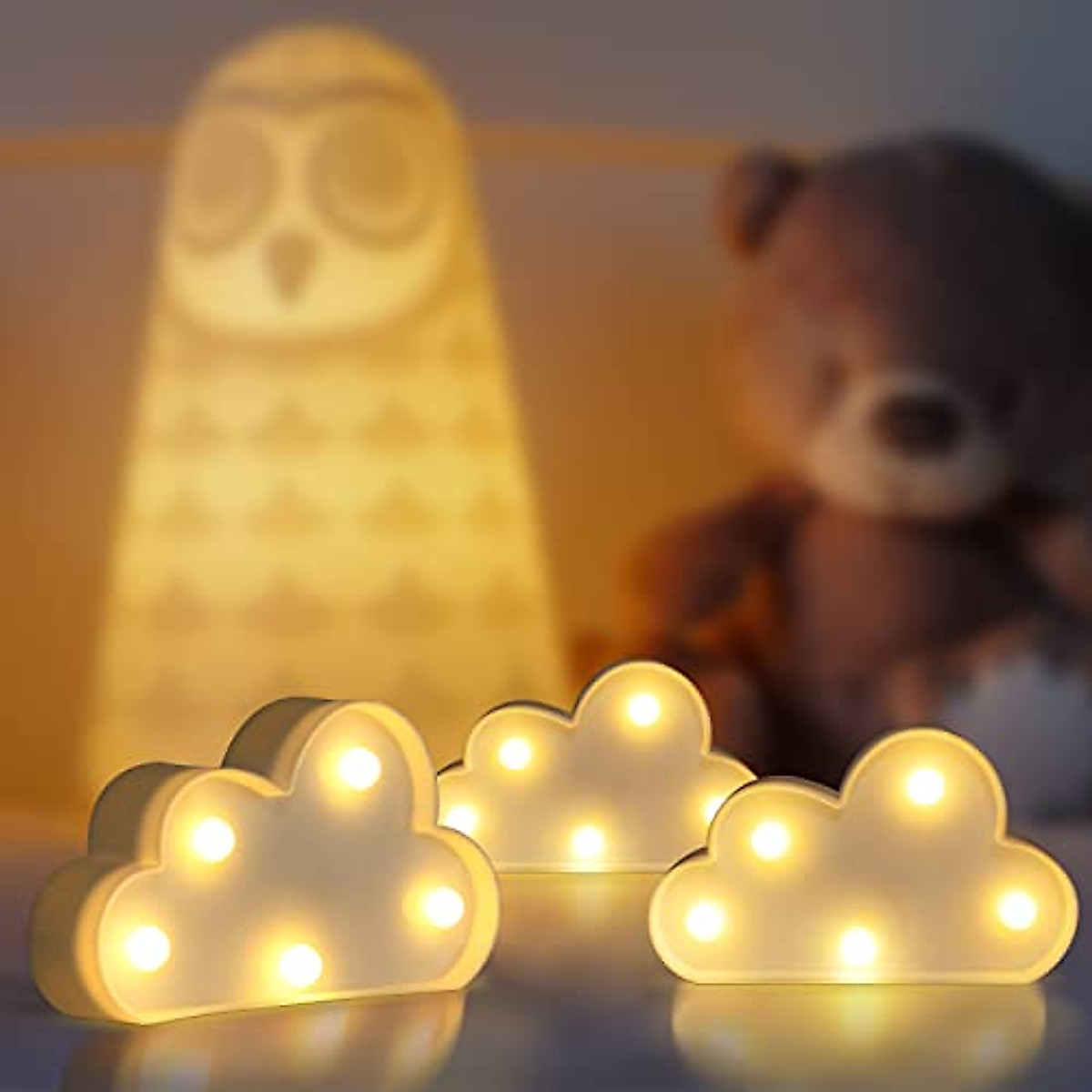 3 Pcs LED Cloud Night Light Can Be Hung On The Wall Kids Room Room Light, Suitable for Birthday Party Holiday Decoration Baby Room Nursery Decoration (Cloud)