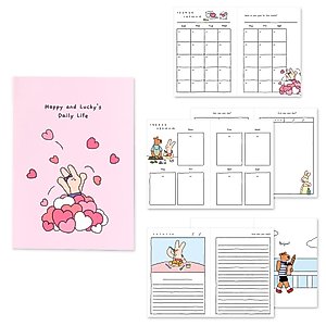 Monolike Happy and Lucky Diary 6 Month Planner, Love letter - Academic Planner, Weekly & Monthly Planner, Scheduler