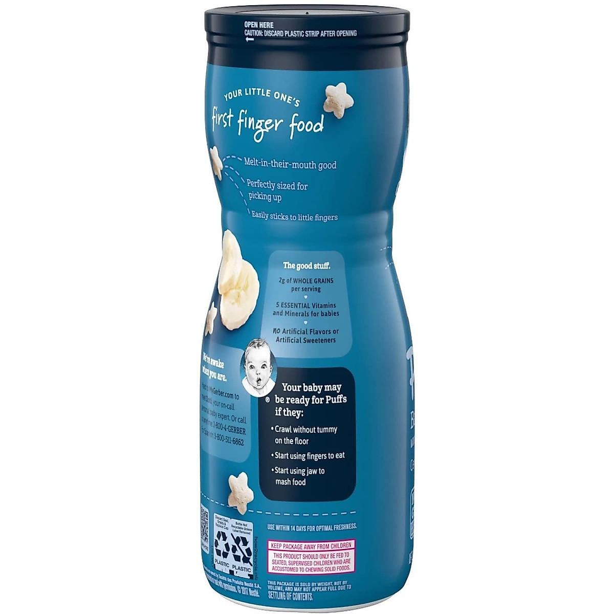 Gerber Graduates Puffs Cereal Snack, Banana, 1.48 Ounce