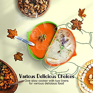 Slow Cooker Liners, 2 Pack Divider Silicone Liners for 6 QT Oval Pot, Reusable Leakproof Large Instant Pot Liners for Kitchen Use, Foldable Dishwasher Safe Cooking Liner