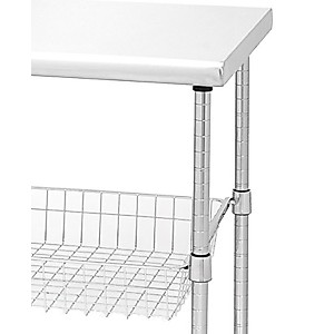 Seville Classics NSF Commercial Stainless Steel Top Work Table Island Utility Cart Prep Station, 78 for Restaurant, Kitchen, Warehouse, Garage, Hotel, Home, 55 Steel, 24" W x 20" D x 36" H