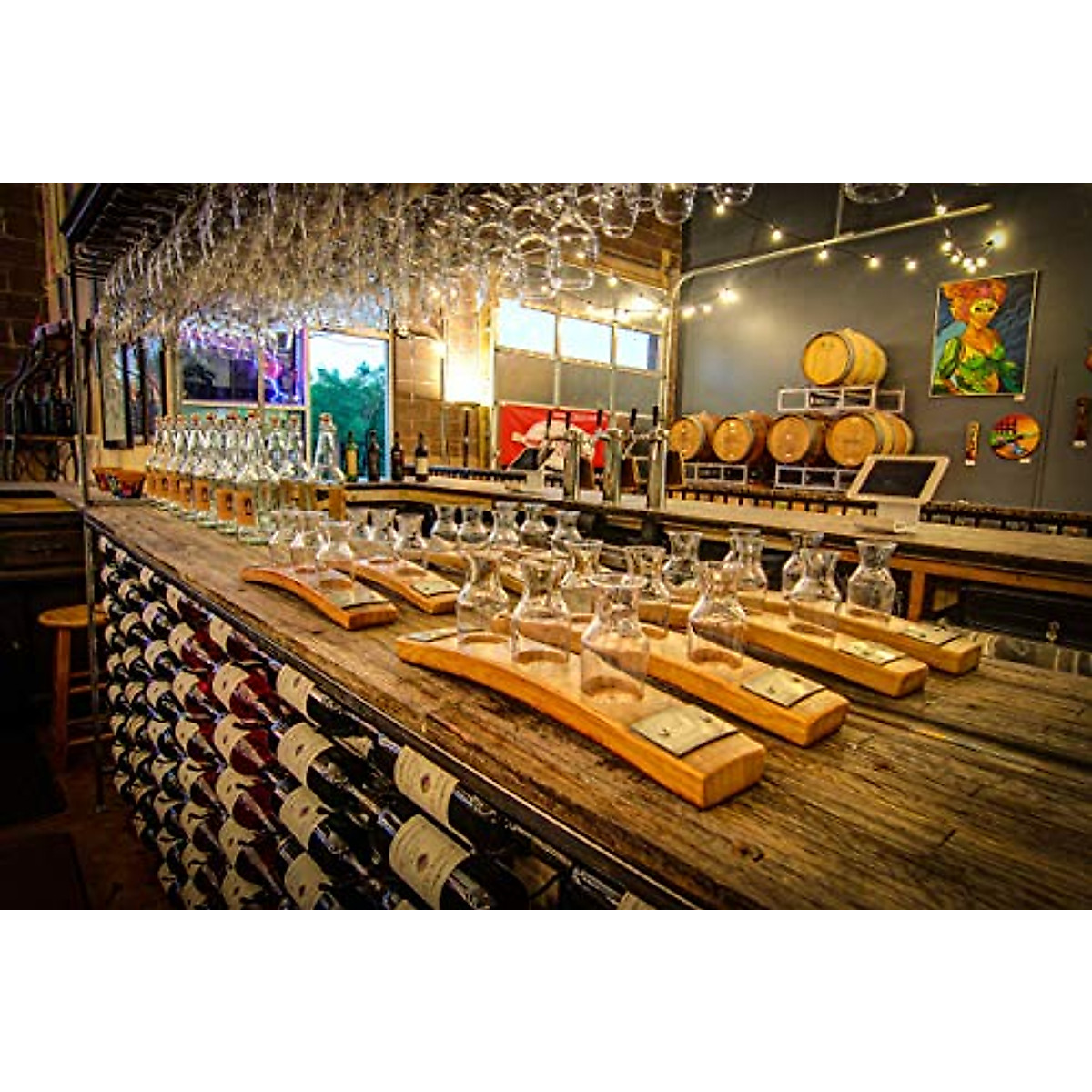 VintageView Wall Series (6 Ft) - 36 Bottle Wall Mounted Wine Bottle Rack Kit (Satin Black) Stylish Modern Wine Storage with Label Forward Design