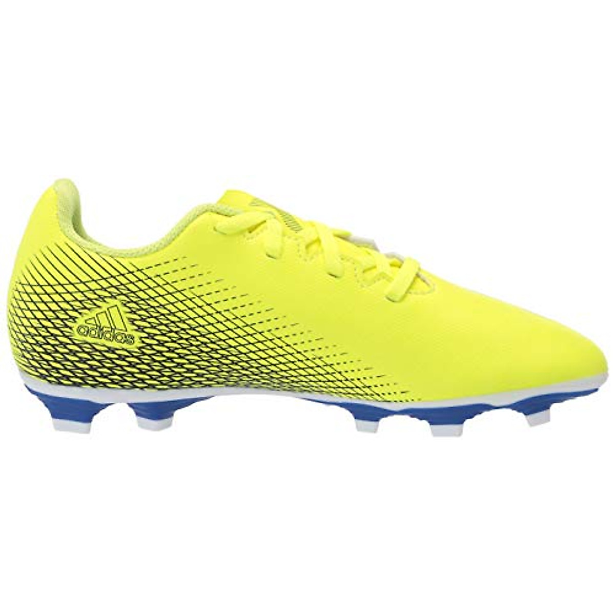 adidas Boy's X GHOSTED.4 Soccer Shoe, Solar Yellow/Black/Team Royal Blue, 5.5 Big Kid