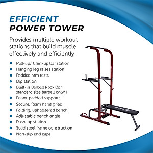 Stamina Products 735 Freestanding Adjustable Full Body Power Tower and Bench