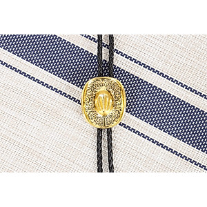 Bolo Ties for Men Western - 3D Cowboy Hat Bolo Tie Design with Vintage Cowboy Boots Bolo Tie Western Bolotie Cowboy Bola Tie (Gold Cowboy Hat Tie)