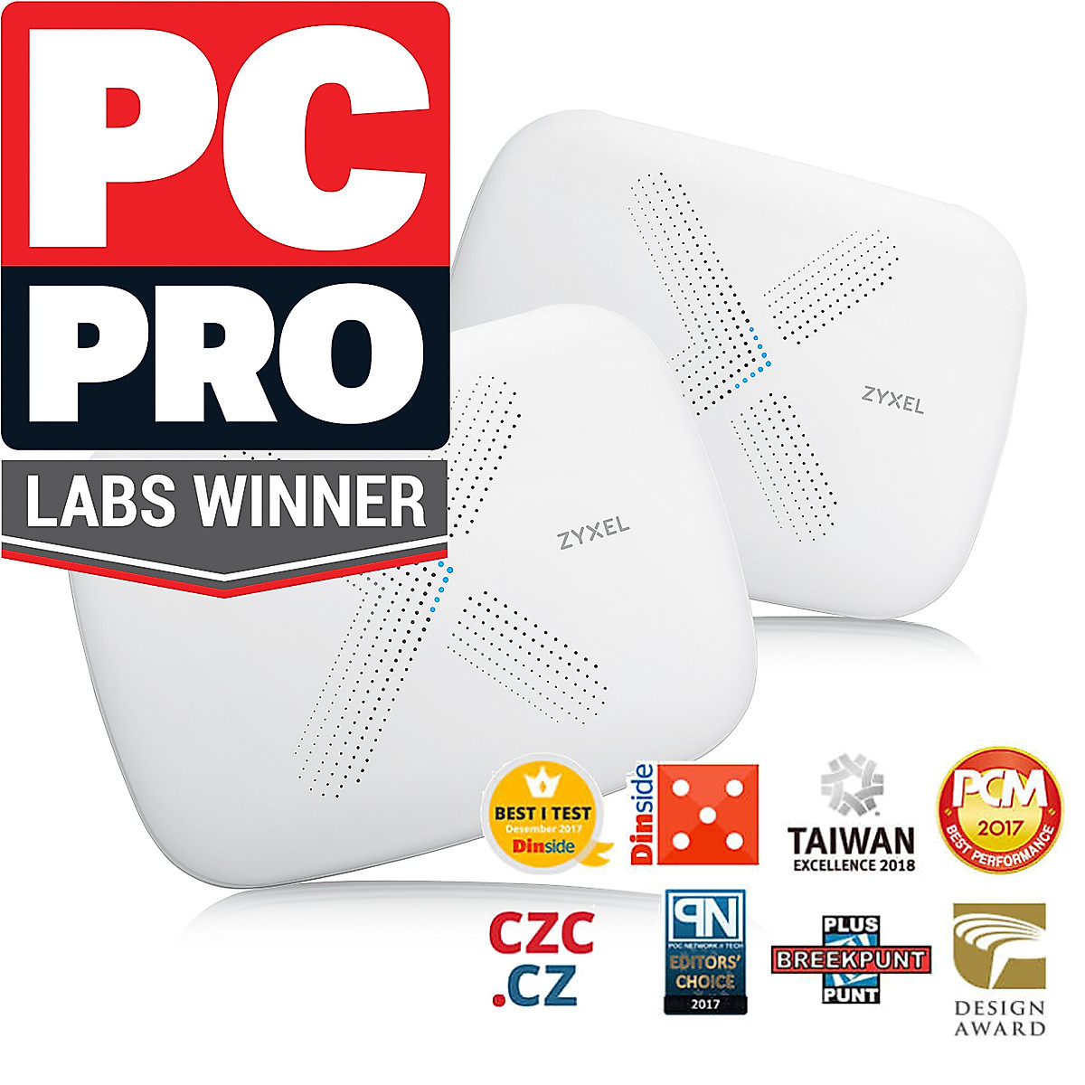 Zyxel Multy X Tri-Band AC3000 Whole Home Wi-Fi Mesh System. Router and Satellite - Pack of 2 [WSQ50]