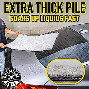 Chemical Guys MIC1995 gray Woolly Mammoth Microfiber Dryer Towel (36" x 25")