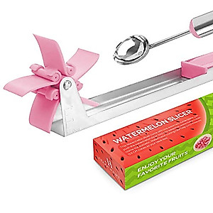 Asaph Home Stainless Steel Watermelon Slicer Watermelon Cutter Fruit Knife Vegetable Tools Kitchen Gadgets Smart Gadgets with Melon Baller Corer Scoop