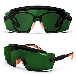 TOREGE Laser Safety Glasses, IPL 200nm-2000nm Laser Safety Goggles Eye Protection UV Protection For Laser Hair Removal Laser Welding, Fit Well Over Eyeglass with Adjustable Temples For Men Women