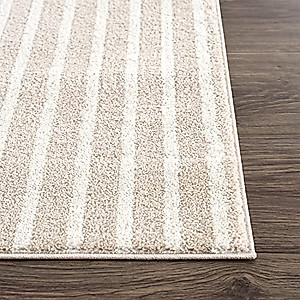 Abani Rugs Beige Arch Pattern Knot Modern Print Premium Area Rug - Contemporary No-Shed Neutral 7'9" x 10'2" (8'x10') Bedroom Rug