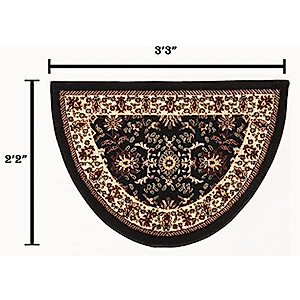 Great American Distributors Hearth Slice Fireplace Rug - Log Cabin Decor, Kitchen Carpet, Accent Rug, Fire Resistant Mat, Traditional Designs, 2'2" x 3'3" (Cream/Black)