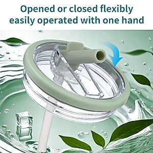 30 oz Tumbler Flip Straw Lid Replacement Fit Compatible with Stanley Quencher Cup,2 PCS Spill Proof Splash Resistant and Leak Proof Lids,Reusable Tumbler Cover Compatible with Stanley Tumbler Cup (A)