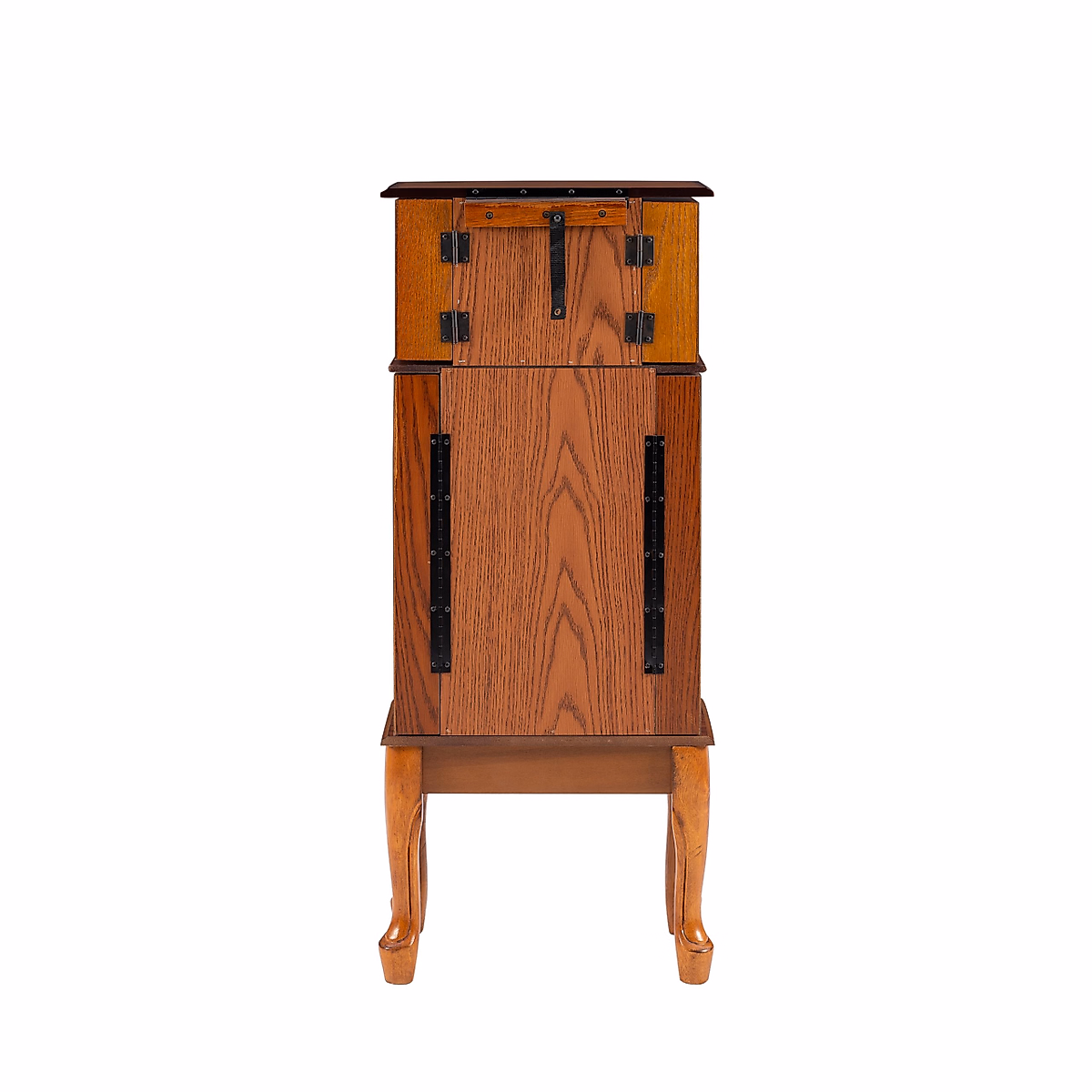 Powell Furniture Powell Jewelry Armoire, Distressed Woodland Oak Black Lining