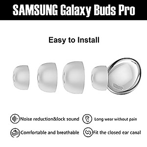 ROLEES Ear Tips for Galaxy Buds Pro, 6 Pairs Double Flange Silicone Eartips Earbuds Earplug Replacement Accessories Compatible with Samsung Galaxy Bus Pro S/M/L Size (White)