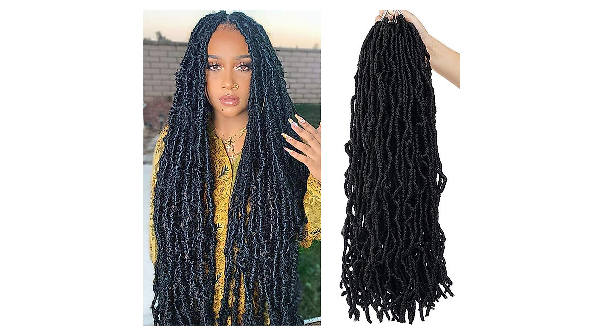 Youngther 24 Inch Faux Locs Crochet Hair 6 Packs for Black Women