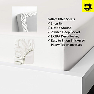 Split King Sheets Sets for Adjustable Bed, Soft Sateen Weave, 400-Thread-Count 100% Egyptian Cotton 5PC Set with 2 Fitted Sheets, Split-King Sheet Set 28-Inch Deep Pockets, 400-TC - |Leopard Print|