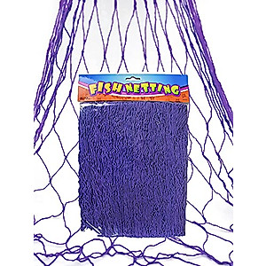 Zugar Land Colorful Cotton Purple Fish Net (6 Ft x 15 Ft) Nautical Pirate Hawaiian Luau Fisherman Fishman Mermaid Decoratinve Fishing Netting. Hang Your Pictures. Wall Decor (Purple)