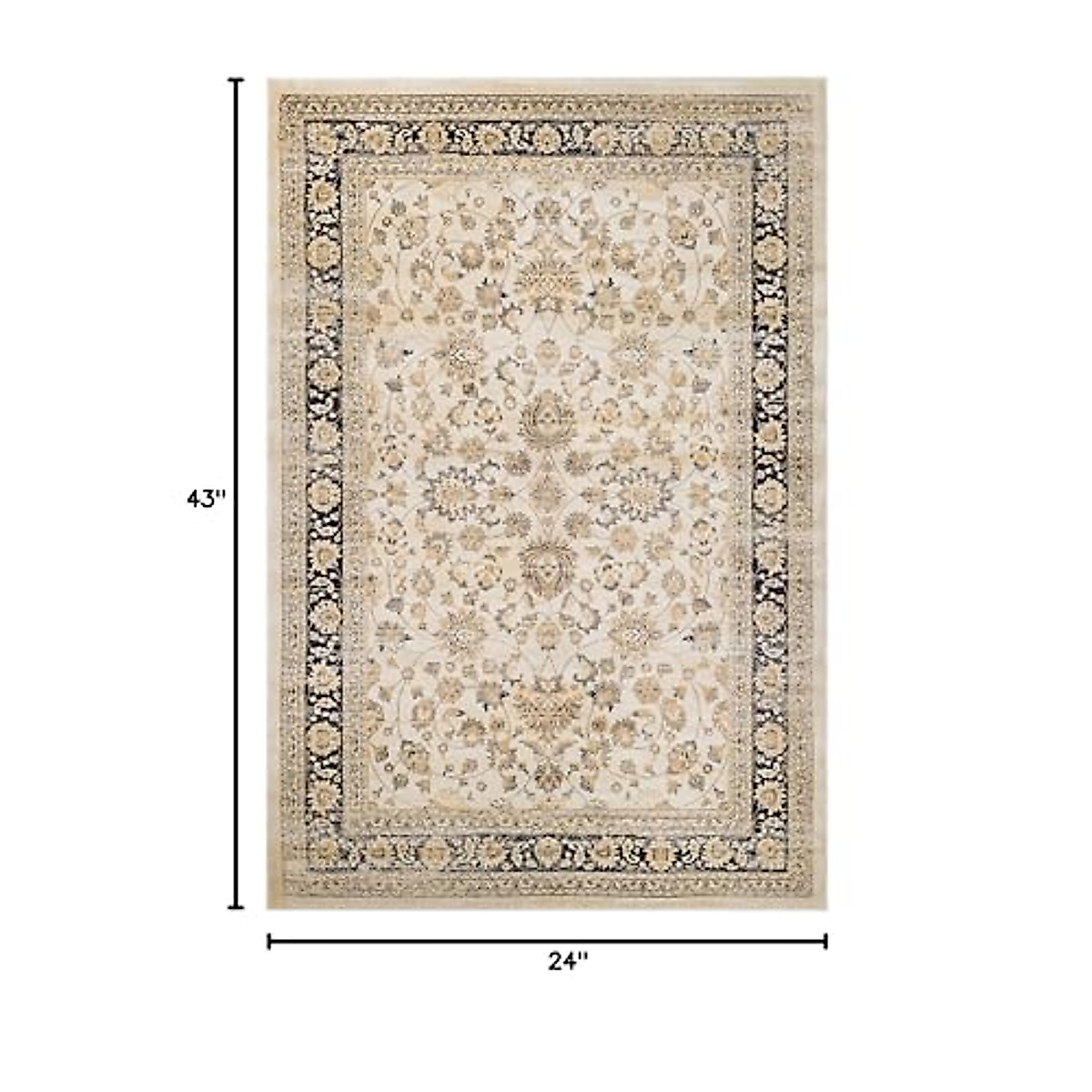 Couristan Zahara Farahan Amulet Area Rug, 2' x 3'7", Oatmeal-Black
