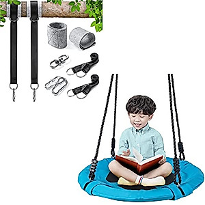 Homde 24 Inch Flying Saucer Swing Anti-Fade Tree Swing Set with 2pcs 5ft Extra Long Strap 2200lbs