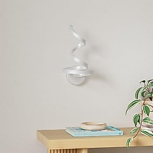 CHYING LED Wall Sconce Modern Spiral Bathroom Wall Light White Wall Lamp 15W Cool White 6500K Indoor Wall Light Fixture for Bedroom Stairs Living Room Hallway