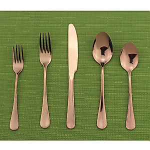 Gugrida 20-Piece Mirror Polished Rose Gold Reusable Utensils Vitalt Healthy & Eco-Friendly Stainless Steel Copper Flatware Tableware Dinnerware Set, Shiny Cutlery Knife Fork Spoon Set, Service for 4