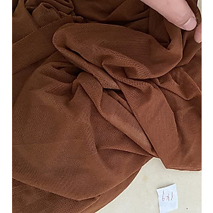 Tulle,Power Mesh,mesh Fabric, Skin Nude Fabric, Soft Touch Stretch Tulle 3 Yards M2 (Brown Nude)