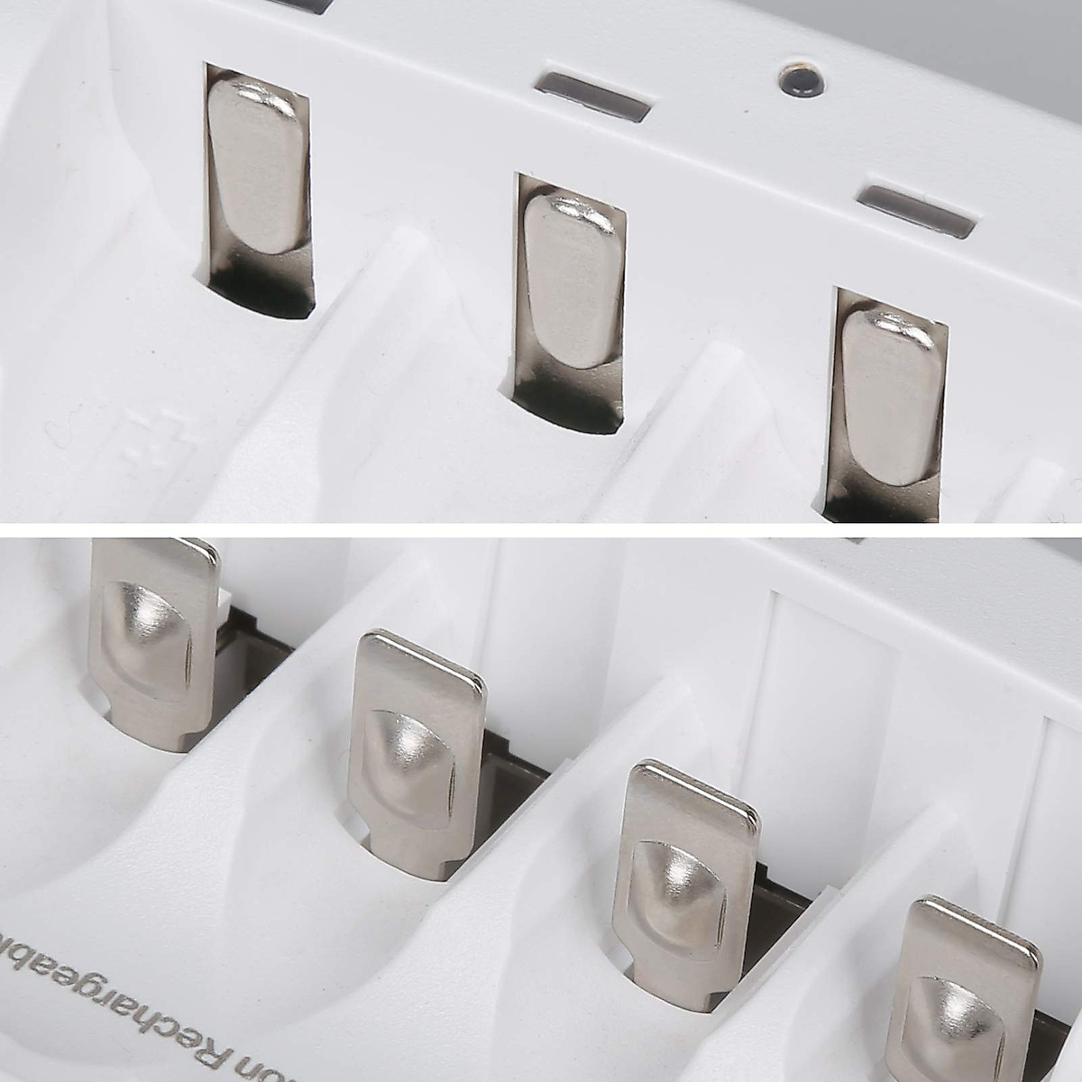 Hixon 4-Bay AA AAA Battery Charger, Q022 Mode for Rechargeable Lithium AA/AAA Batteries,USB Chargr Without Adapter