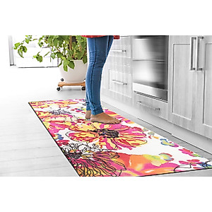 Rugshop Modern Bright Flowers Anti Fatigue Standing Mat 18" x 47" Multi