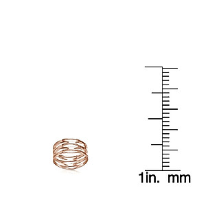 Hoops & Loops Rose Gold Flashed Sterling Silver High Polished Multi Wrap Band Ring, Size 8