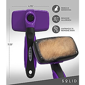 Pet Slicker Brush - Dog & Cat Brush for Shedding & Grooming - Dematting & Detangling Self-Cleaning Brushes for Dogs, Cats & Pets