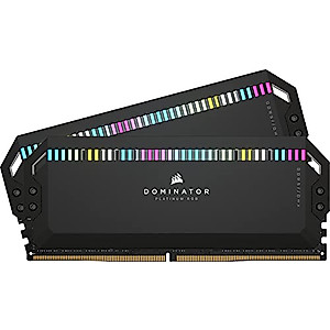 CORSAIR DOMINATOR PLATINUM RGB DDR5 RAM 32GB (2x16GB) 6200MHz CL36 Intel XMP iCUE Compatible Computer Memory - Black (CMT32GX5M2X6200C36)