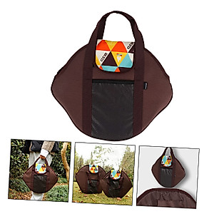 SEWOART 1pc Pot Storage Bag Grill Utensil Storage Bag Grill Tool Bag Bbq Tool Storage Bag Grill Tool Storage Bag Handbag Organizer Outdoor Camping Pouch Thicken Cast Iron Pan Pearl Cotton