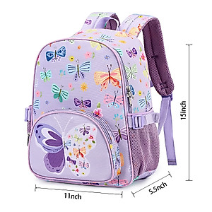 Backpack for Kids Girls Butterfly Preschool Kindergarten Bookbag Set with Lunch Box Toddler School Bag