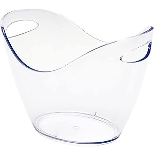 Ice Bucket Parties Wine Bucket Plastic Clear Acrylic For 8 Liter Plastic Tub Perfect for 5 Champagne, Wine or Beer Bottles(1 Pieces,8 Liter)