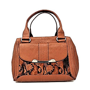 B. Makowsky Women Handbags Satchel, Maple Python