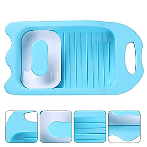 Cabilock Plastic Washboard Basin Non- Slip Washing Washboard Plastic Home Laundry Washboard Mini Washboard for Kids Shirts