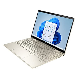 HP ENVY x360 Convertible 2-in-1 Laptop, 13.3" FHD Touchscreen Corning Gorilla Glass NBT 1000nits, Intel Quad-Core i7-1165G7, 8GB DDR4 RAM, 256GB PCIe SSD, Pale Gold, Windows 11, BROAG 64GB Flash Drive