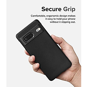 Ringke Onyx [Anti-Fingerprint Technology] Compatible with Google Pixel 7 Case 5G, Shockproof Rugged Heavy Duty Non-Slip Flexible Smudge Proof Cover - Black