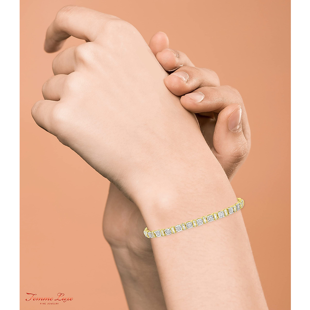 Femme Luxe Eva Miracle Set Diamond Tennis Bracelets for Women, Hypoallergenic, 925 Sterling Silver, Size 7.50 or 7.25 (Eva 3)